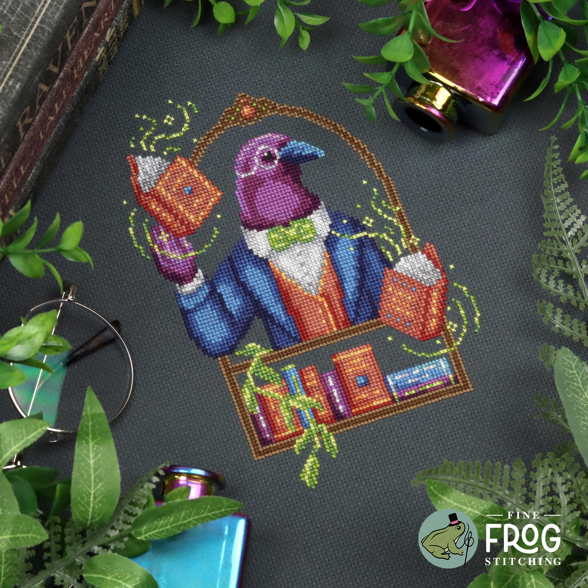 Crow Librarian | Fine Frog Stitching - Nashville 2025 – TopKnot Stitcher Shop