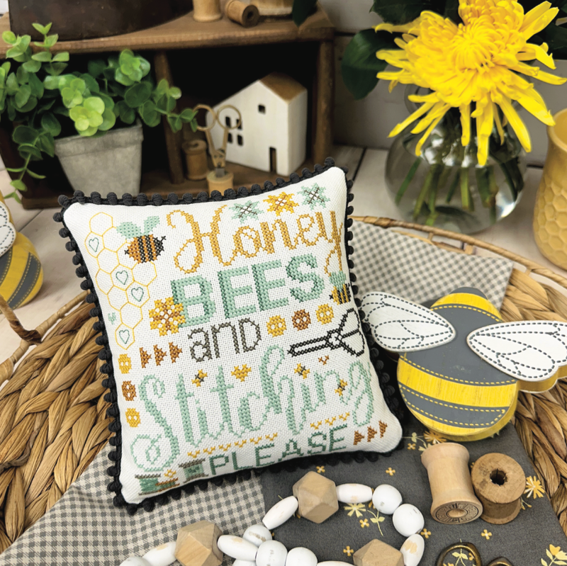 Honey Bees and Stitching Please | Primrose Cottage – TopKnot Stitcher Shop