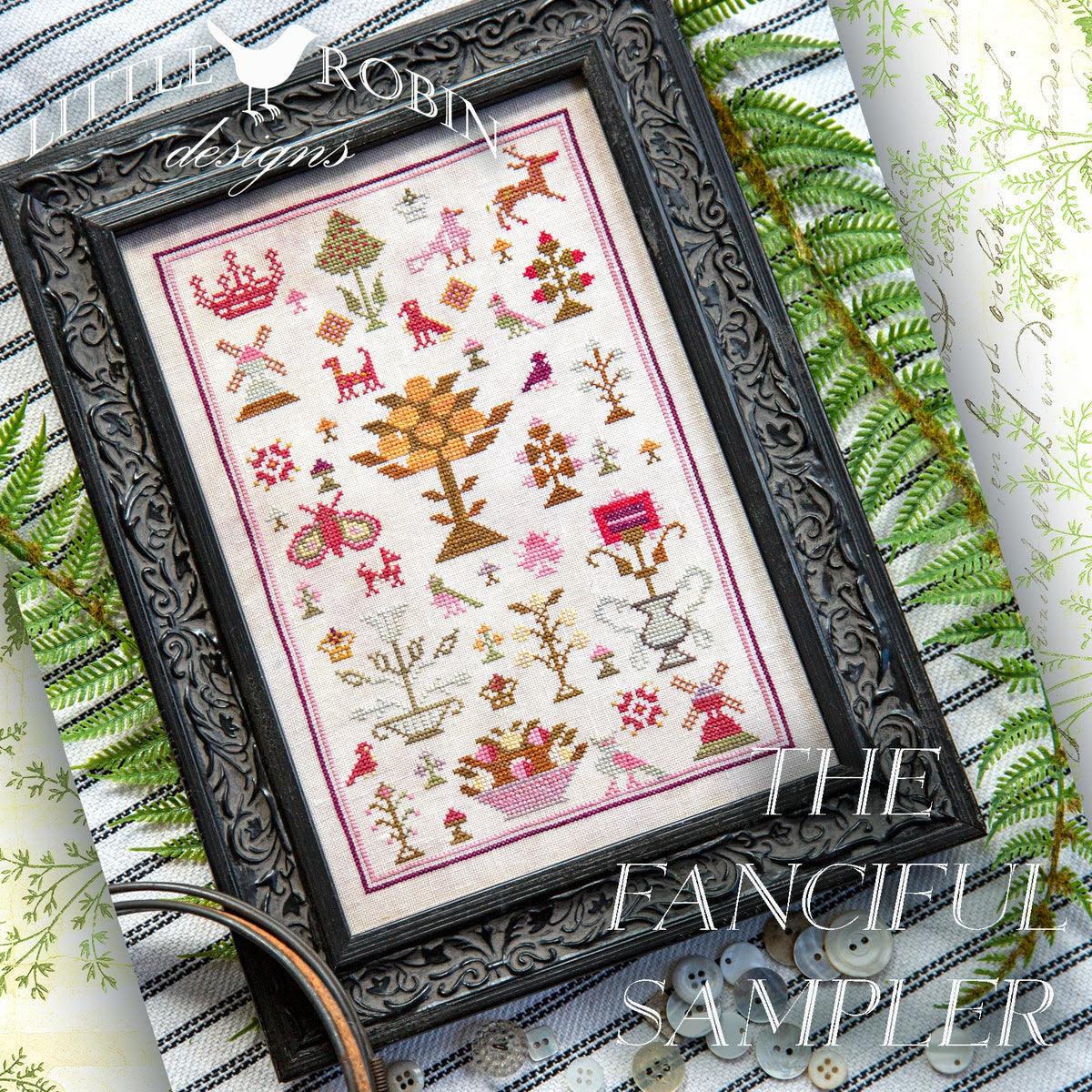 The Fanciful Sampler | Little Robin Designs – TopKnot Stitcher Shop